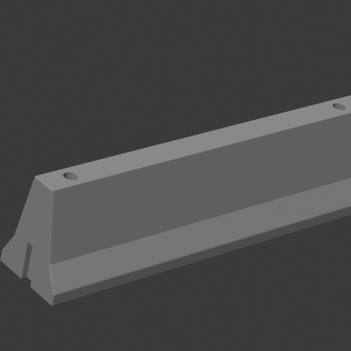 3D Printable Concrete Road Barriers/Jersey Barrier by Hayden