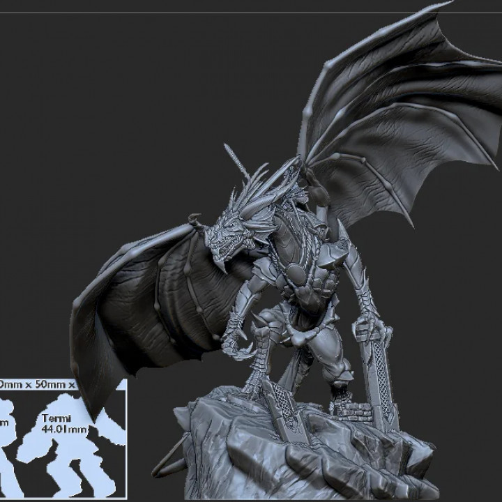 3D Printable Noyrit on Samm'rus (elf dragon rider) by Tablehammer