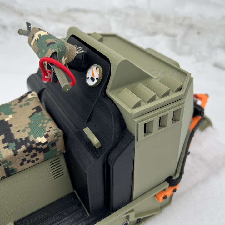 3D Printable G-Bear twin tracked rc snowmobile by Frode Fjøslid Simensen