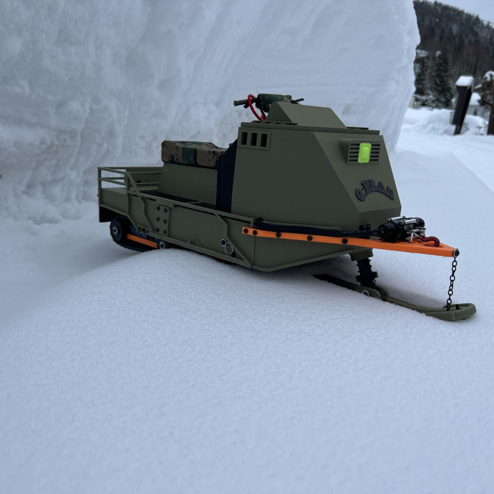 3D Printable G-Bear twin tracked rc snowmobile by Frode Fjøslid Simensen
