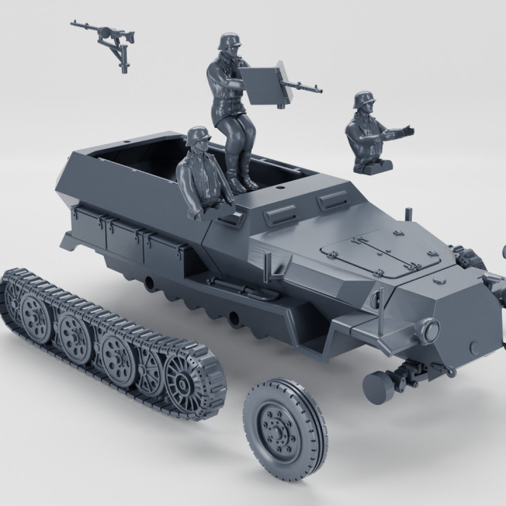 3D Printable Half-track Sd.Kfz.251/1 Ausf.A + Crewmen (Germany, WW2) by ...
