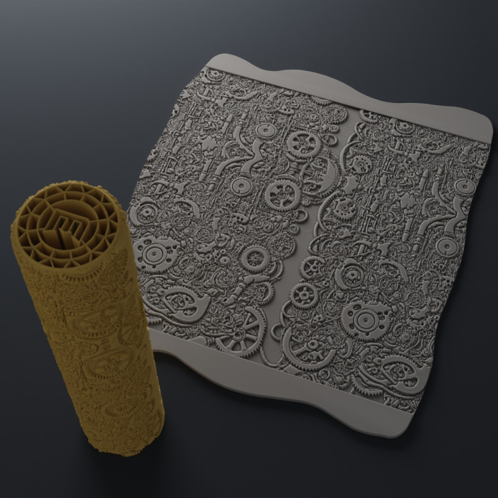 3D Printable DnD Terrain Rollers – Steampunk textures by 3Demon
