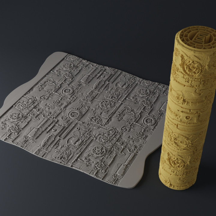 3D Printable DnD Terrain Rollers – Steampunk textures by 3Demon