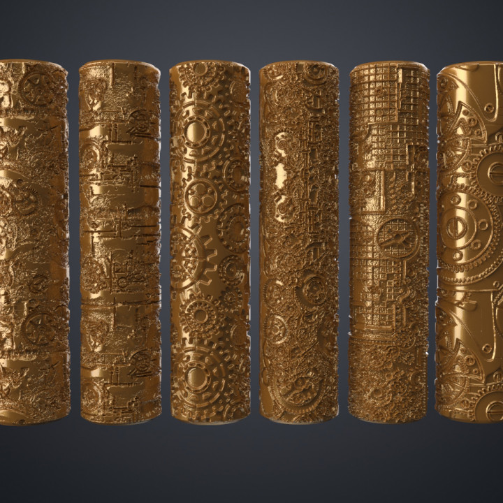 3D Printable DnD Terrain Rollers – Steampunk textures by 3Demon