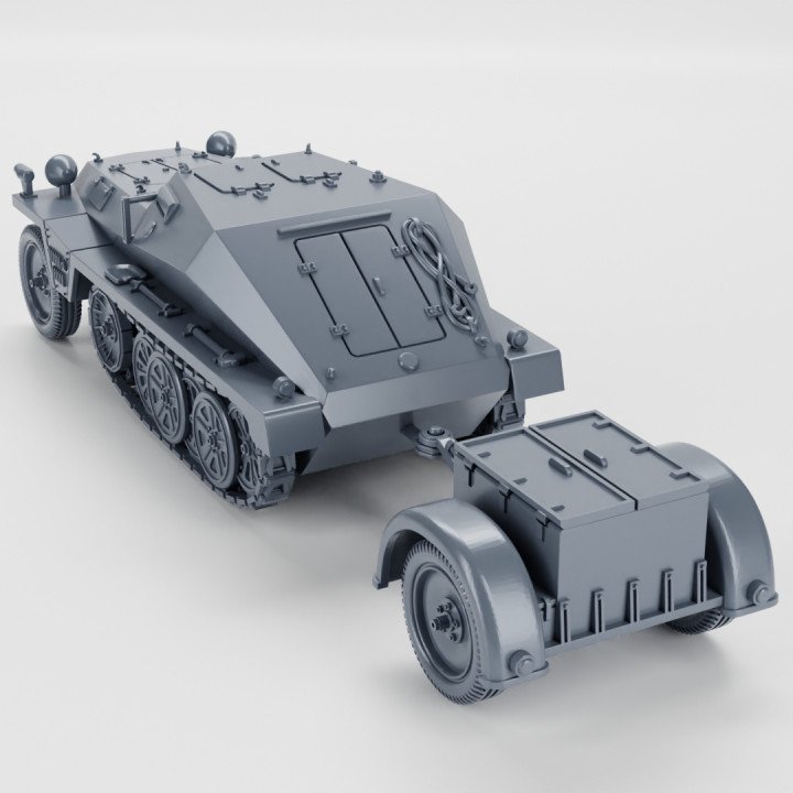 3D Printable Half-track Sd.Kfz.252 Leichte Gepanzerte + Trailer + 2 ...