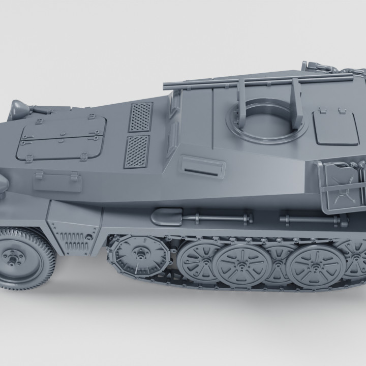 3D Printable Half-track Sd.Kfz.253 Observation vehicle + 2 Tankmen ...