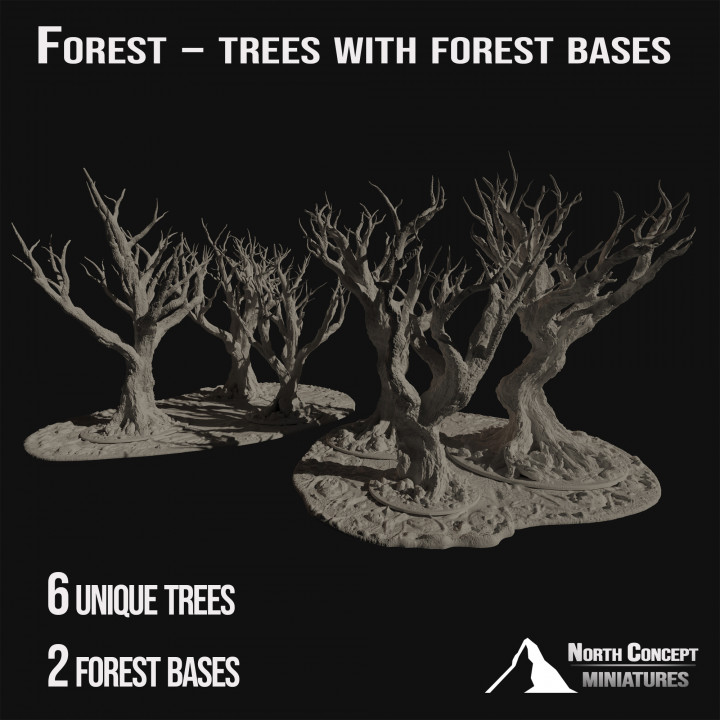 3D Printable Forest - Trees with forest bases - Terrain by North ...