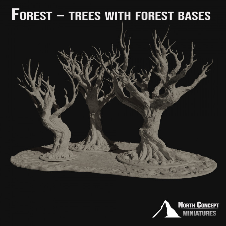 3D Printable Forest - Trees with forest bases - Terrain by North ...