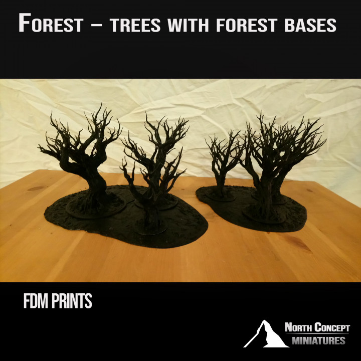 3D Printable Forest - Trees with forest bases - Terrain by North ...