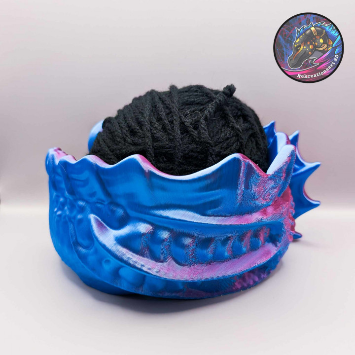 3D Printable Dragon Yarn Bowl by Kirsten M