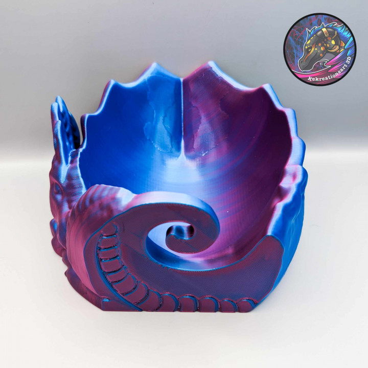 3D Printable Dragon Yarn Bowl by Kirsten M