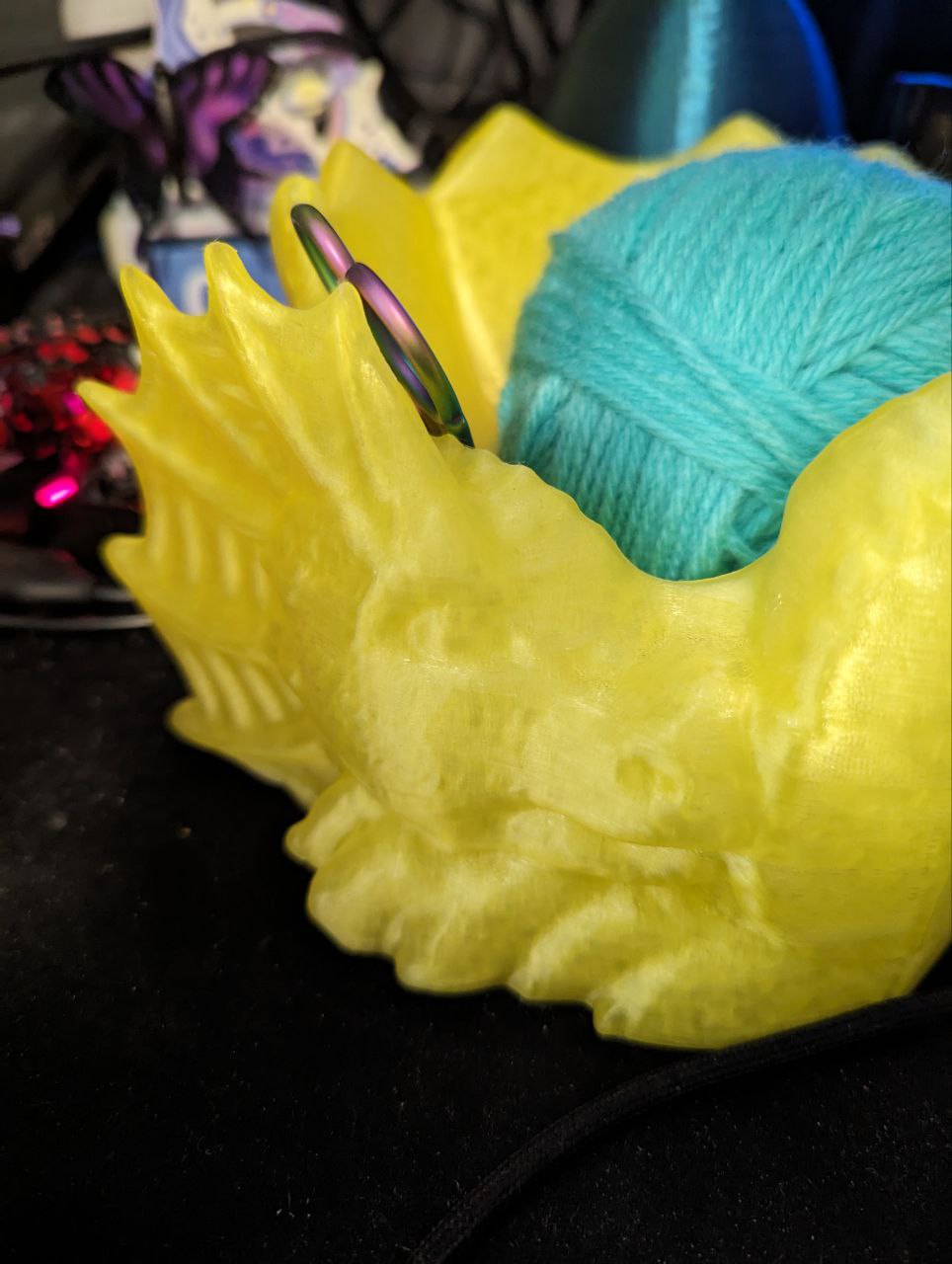 3D Printable Dragon Yarn Bowl by Kirsten M