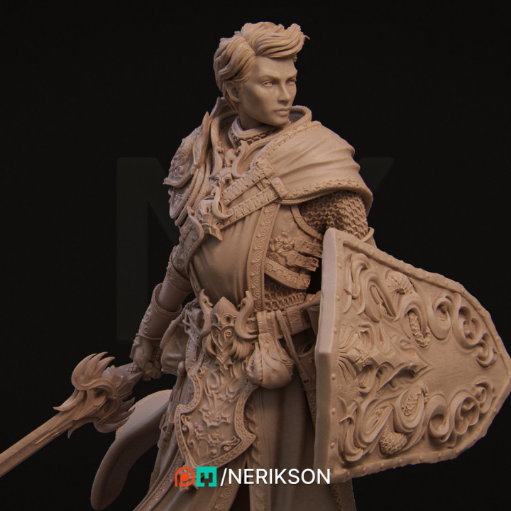 3D Printable Aaron the Paladin [presupported] by Nerikson