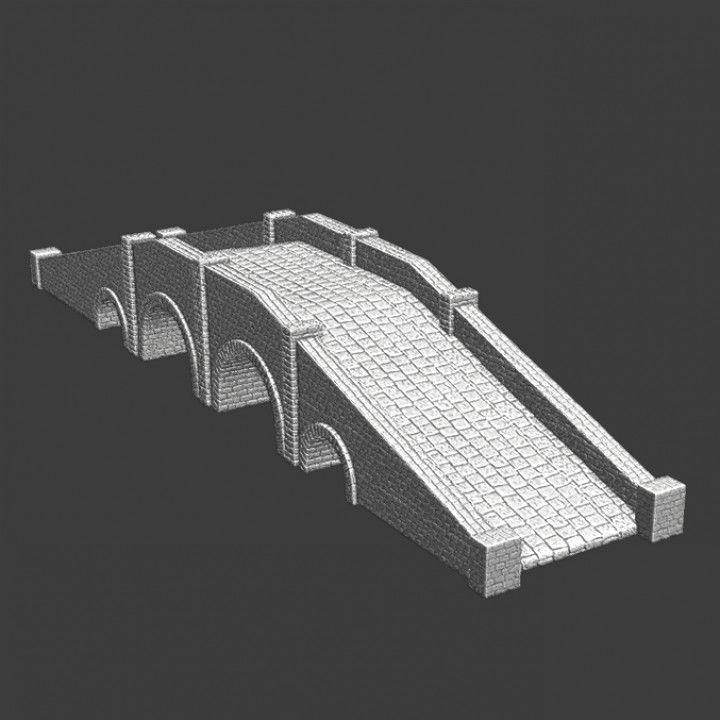 3D Printable Medieval Bridge - Stone bridge by Northern Crusades Miniatures