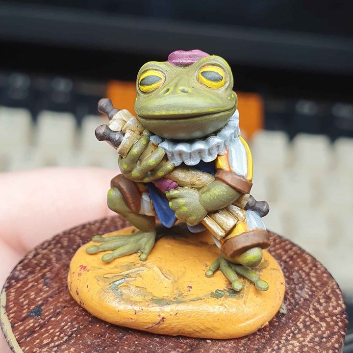 3D Print of Croakfoot Puddlesage - Frogfolk Scholar - Fantasy Miniature ...