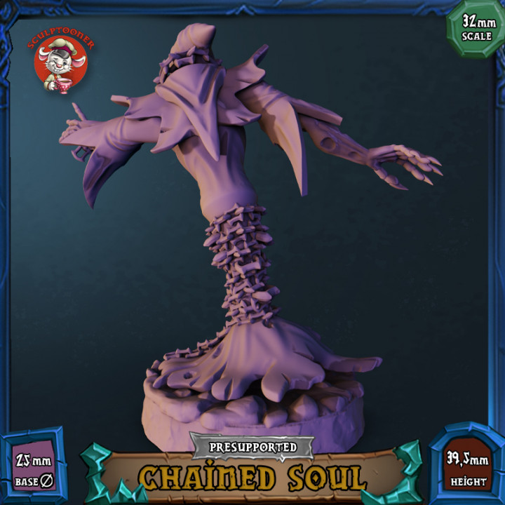 3D Printable Chained Soul - 32mm scale pre-supported miniature by ...