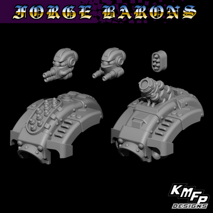 3D Printable Forge Barons - Battle Knight Weapon Upgrades 1 by KMFP Designs