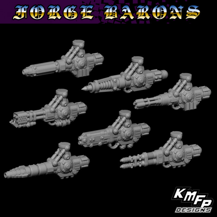 3D Printable Forge Barons - Battle Knight Weapon Upgrades 1 by KMFP Designs