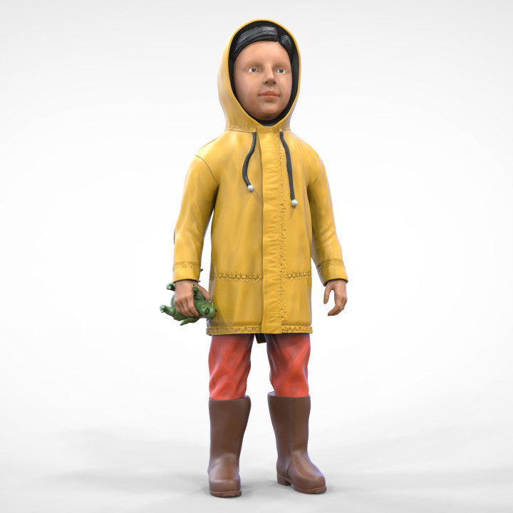 3D Printable A Kin staring at a car in a Car Exhibition by 3DP Miniatures