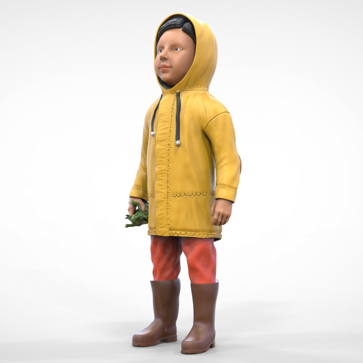 3D Printable A Kin staring at a car in a Car Exhibition by 3DP Miniatures