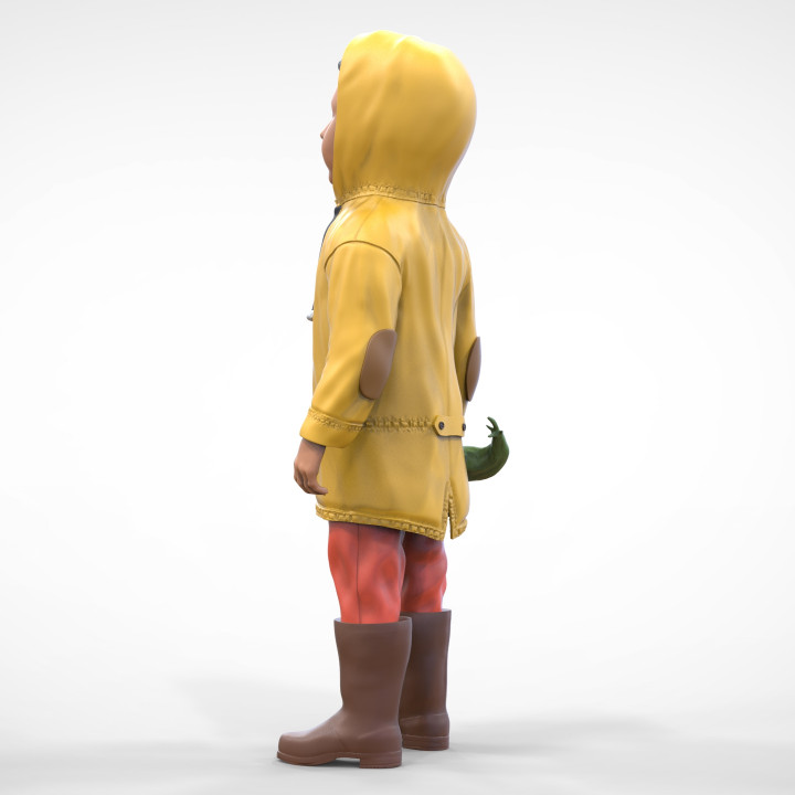 3D Printable A Kin staring at a car in a Car Exhibition by 3DP Miniatures