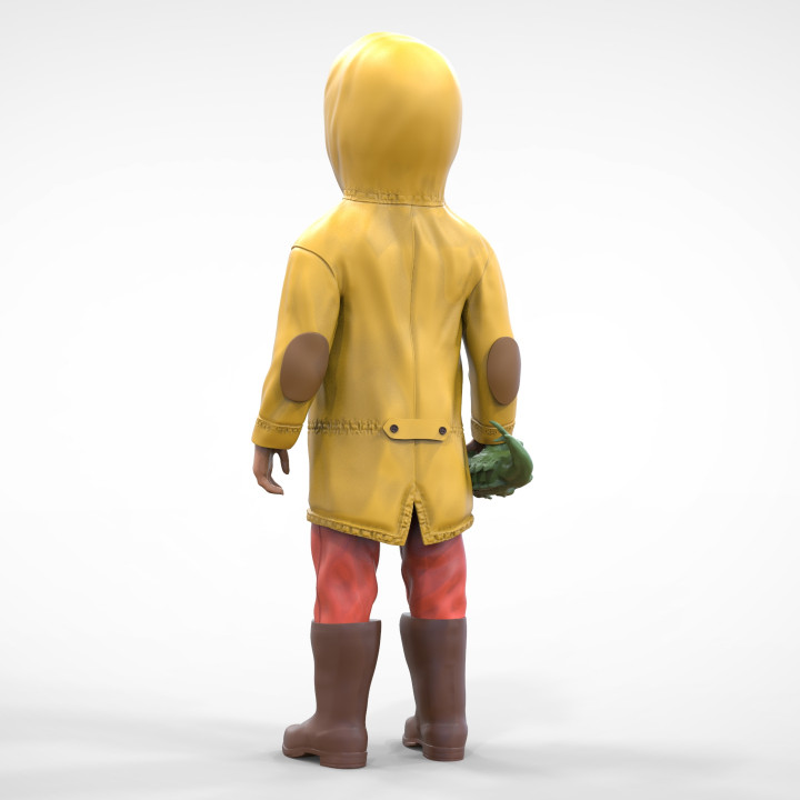 3D Printable A Kin staring at a car in a Car Exhibition by 3DP Miniatures