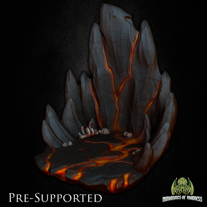 3D Printable Hell Scenery [PRE-SUPPORTED] Devil Fire Lava Ground ...