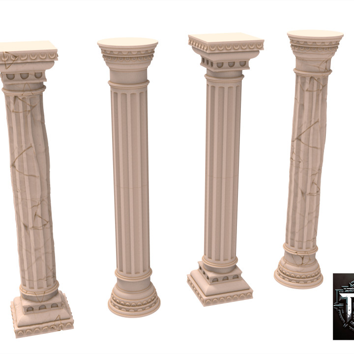 3D Printable Ancient temple column by Twilight conflict workshop