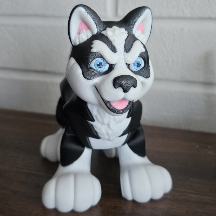 3D Print of Flexy Print In Place Baby Husky by randysprenkle