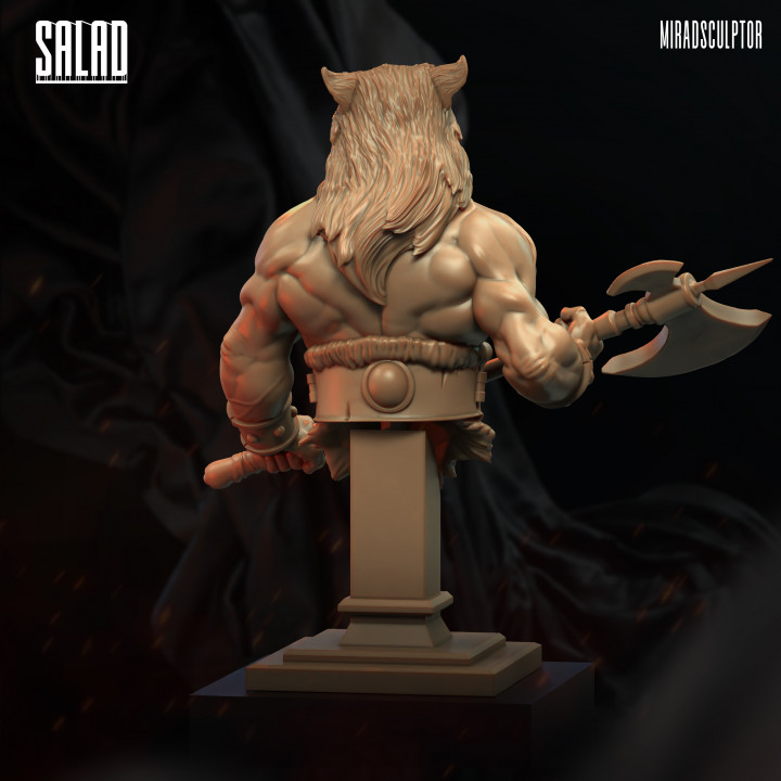 3D Printable Black Wolf Bust by Salad Sculptors