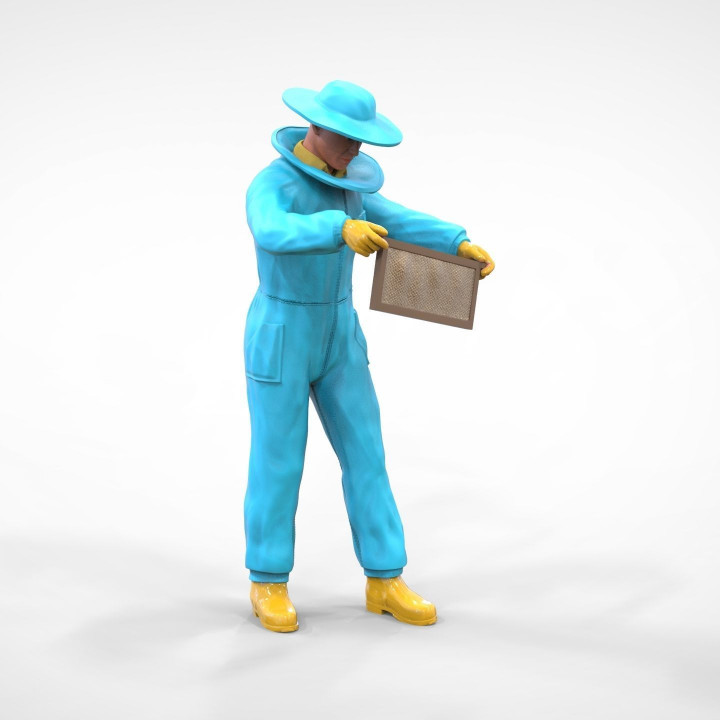 3D Printable N1 Beekeeper with apiary 3D print model by 3DP Miniatures