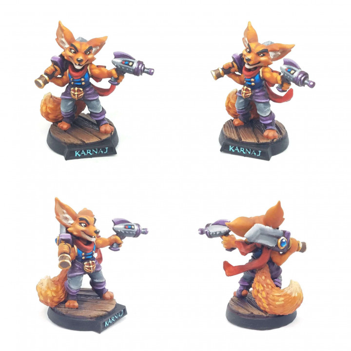3D Printable Fox-Kin Rogue Fighter - Karnaj the Kitsune / Fennik ...