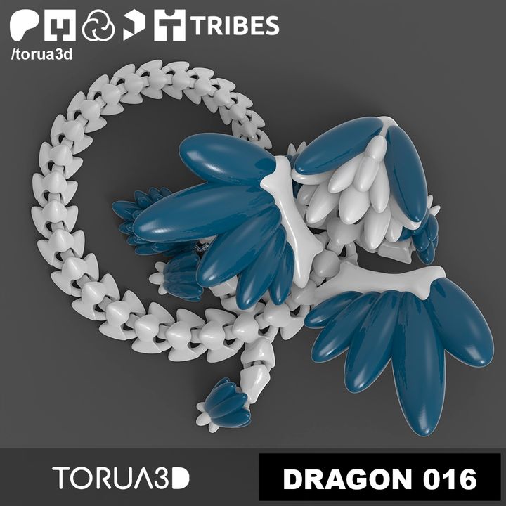 3d Printable Articulated Dragon 016 Stl File No Supports Print In