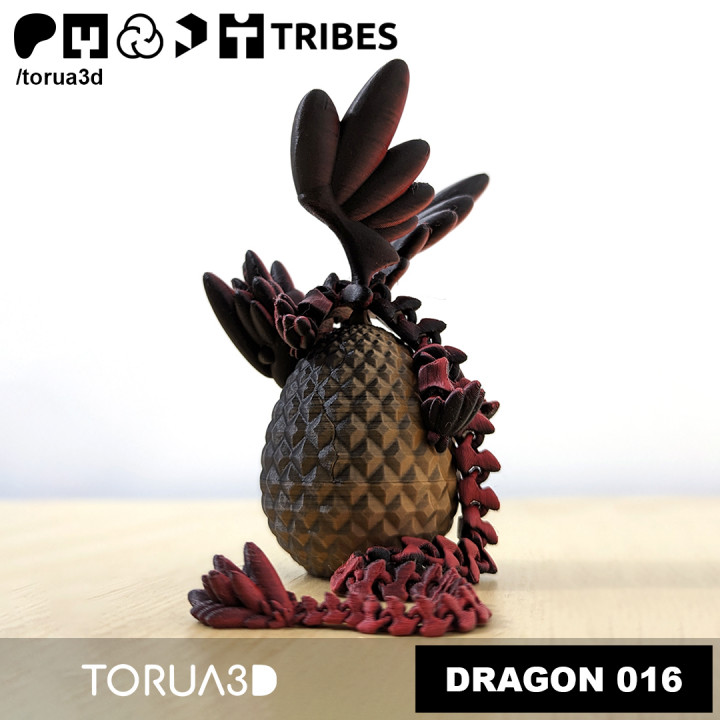 3d Printable Articulated Dragon 016 Stl File No Supports Print In