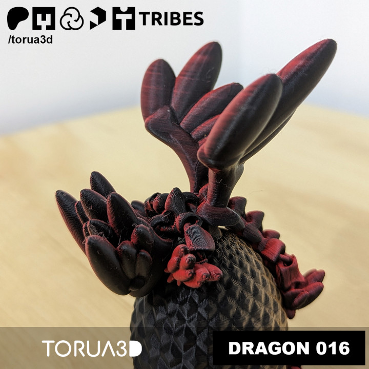 3d Printable Articulated Dragon 016 Stl File No Supports Print In