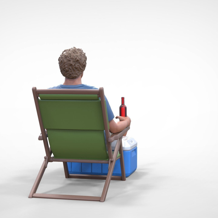 3D Printable N1 Chillout guy with Armchair and umbrella 3D print model ...