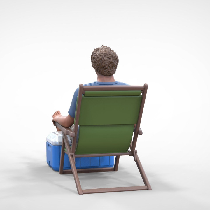 3D Printable N1 Chillout guy with Armchair and umbrella 3D print model ...