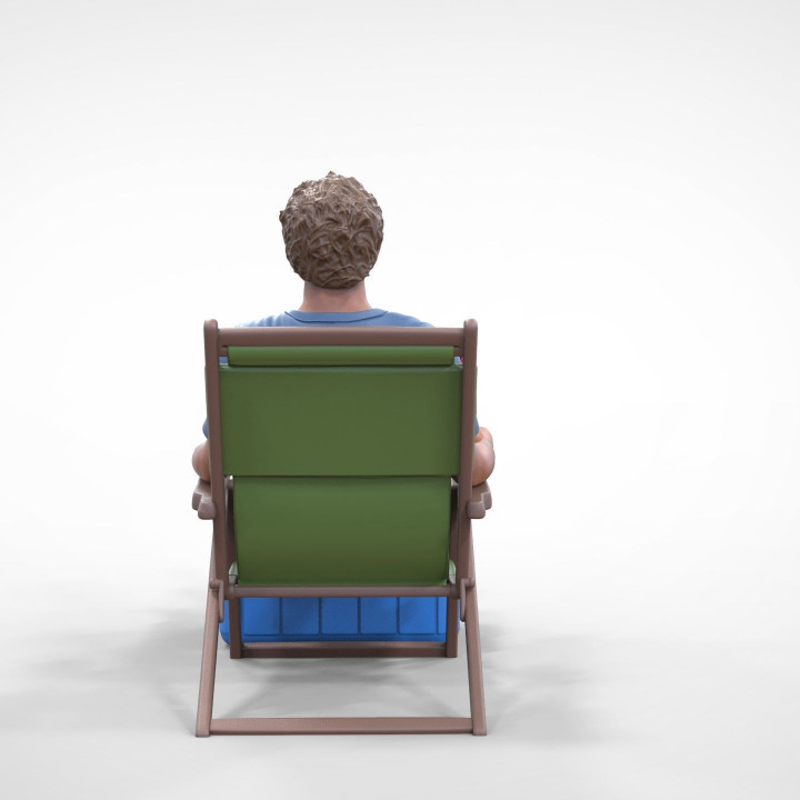 3D Printable N1 Chillout guy with Armchair and umbrella 3D print model ...