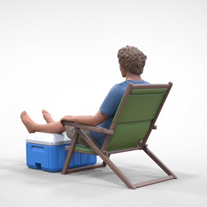 3D Printable N1 Chillout guy with Armchair and umbrella 3D print model ...