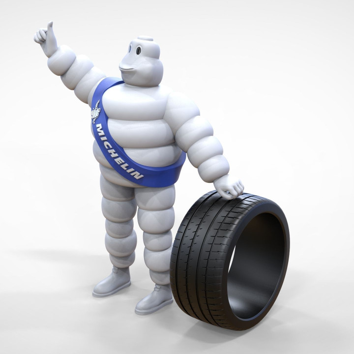 3D Printable Michelin man with his tire by 3DP Miniatures