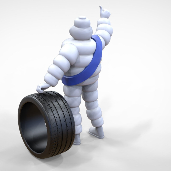 3D Printable Michelin man with his tire by 3DP Miniatures