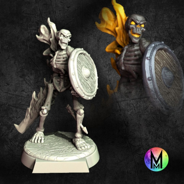 3D Printable Flaming Skeletons - Burning Skeleton Set ( Flameskull ...