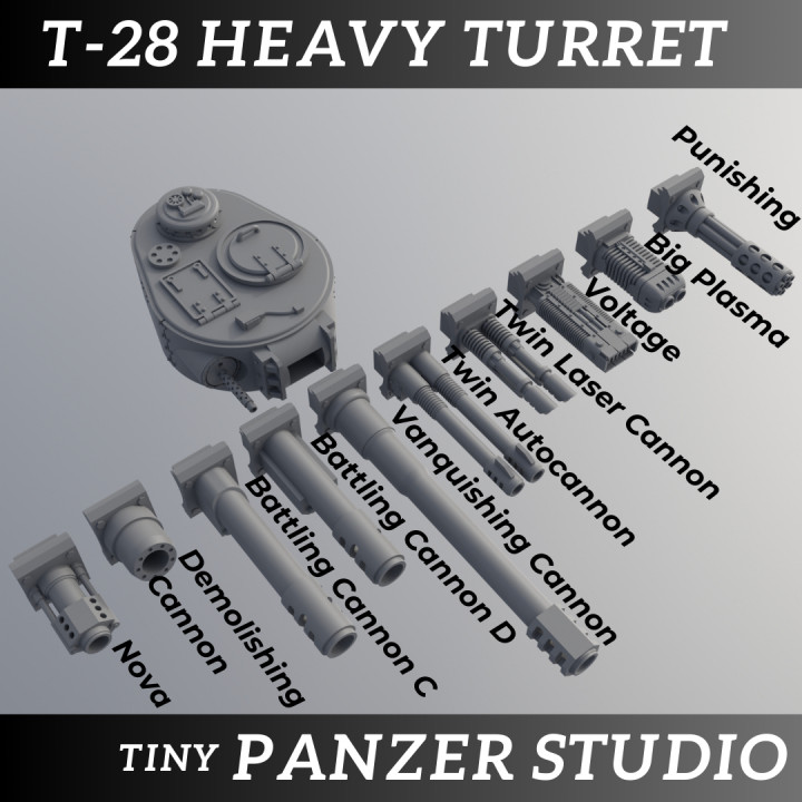 3D Printable heavy Turret T28 by Tiny Panzer Studio