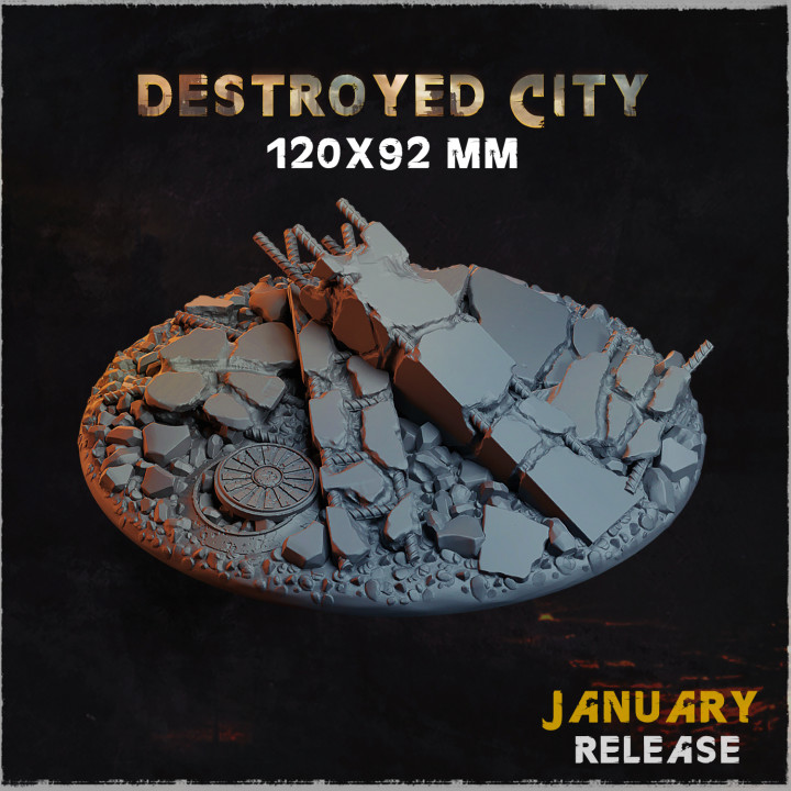 3D Printable Destroyed City - Bases & Toppers (Big Set+) by Zabavka ...
