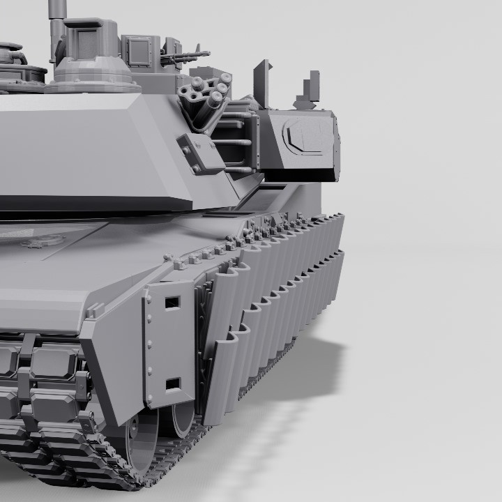 3D Printable M1A2C Abrams with Trophy APS and add-on composite armor by ...