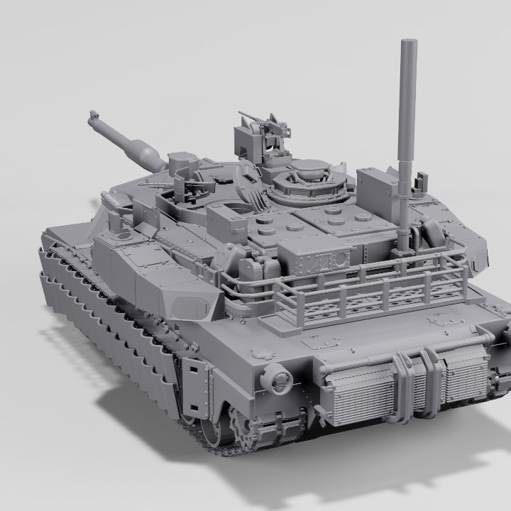 3D Printable M1A2C Abrams with Trophy APS and add-on composite armor by ...