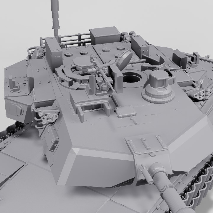 3D Printable M1A2C Abrams with Trophy APS and add-on composite armor by ...