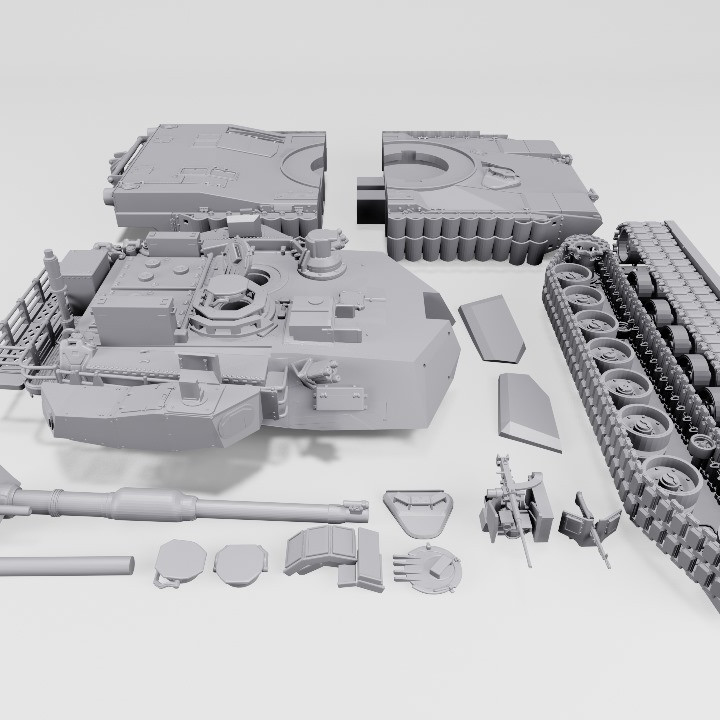 3D Printable M1A2C Abrams with Trophy APS and add-on composite armor by ...