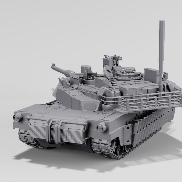 3D Printable M1A2C Abrams with Trophy APS and add-on composite armor by ...