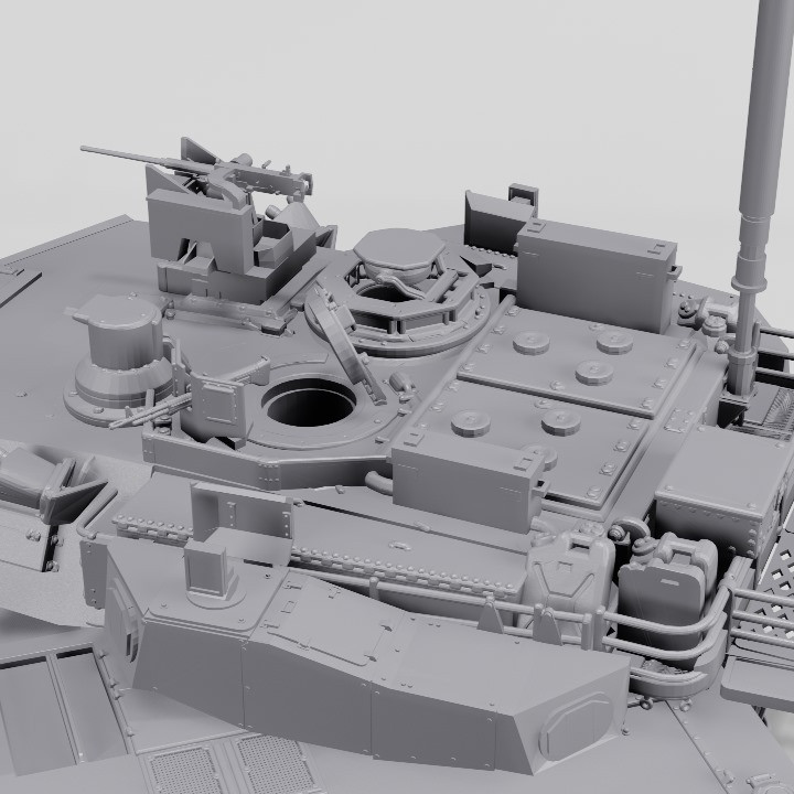 3D Printable M1A2C Abrams with Trophy APS and add-on composite armor by ...